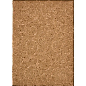 Unique Loom Outdoor Botanical Collection Area Rug - Vine (8' x 11' 4" Rectangle, Brown/ Beige)