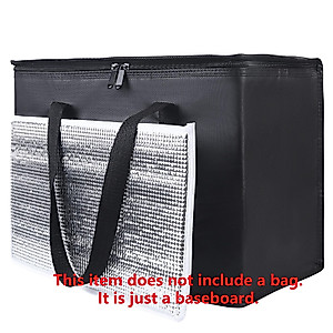 1-pack Additional Bottom Plate for insulated grocery bags styrofoam cooler doordash delivery catering tote bag with zippered top hot groceries carrier insulation collapsible transport warmer warming