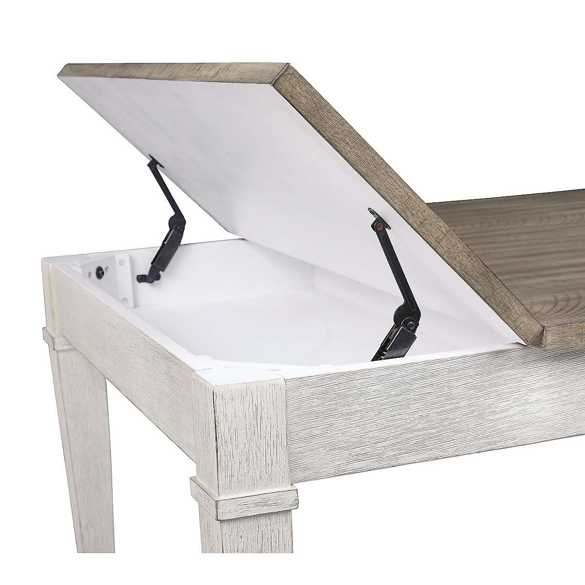 Signature Design by Ashley Skempton Farmhouse Rectangular Dining Room Table with Storage, White & Light Brown