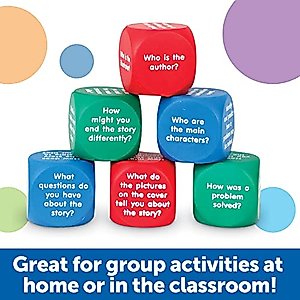 Learning Resources Reading Comprehension Cubes, 6 Colored Foam Cubes, Ages 6+, Multi-color, 1-5/8 L x 1-5/8 W in