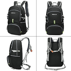 WEREWOLVES 35L Ultralight Hiking Backpack, Lightweight Foldable Water Resistant Outdoor Sports Travel Daypack for Women Men (black, 35L)