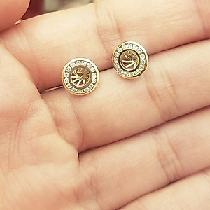 Dazzlingrock Collection 0.25 Carat (ctw) 14K Round Cut Diamond Removable Jackets For Stud Earrings 1/4 CT, Yellow Gold