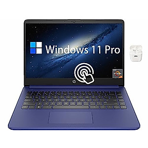HP 14 Inch Touchscreen Business Laptop, AMD Ryzen 7 5700U, 32GB RAM, 1TB SSD, Windows 11 Pro, SD Card Reader, Long Battery Life, Blue, PCM