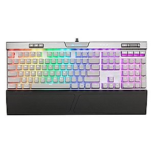 Corsair K70 RGB MK.2 SE Mechanical RAPIDFIRE Gaming Keyboard - USB Passthrough & Media Controls - PBT Double-Shot Keycaps - Cherry MX Speed - RGB LED Backlit - White