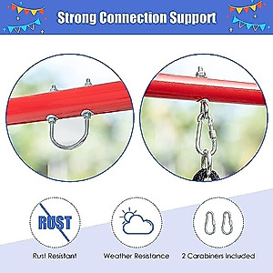 INFANS 1 Seat Swing Stand Set, 2 in 1 Trampoline and Swing Combo, Extra Large A-Frame Swing Stand for Kids and Adult Indoor Outdoor Activity Backyard Playground