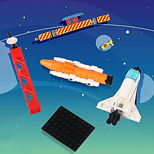 Scosloo Mini Space Shuttle Building Block Toy, Spaceship Rocket Launch Center Toy Set, Aerospace Rocket Building Kit Gifts for 7 8 9 10 11 12 Years Old Boys Kids (107Pcs)