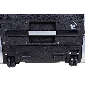 Crossrock Stackable Rack Case with Wheels, Strong Molded with Heavy Duty Hardware, 19.25” Depth, 5U-Standard (CRA8606UW)