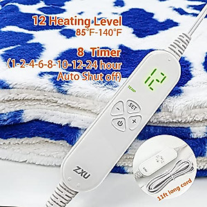 Weighted Heated Blanket，36" x 48" Small Weighted and Heated Throw Blankets, 5Lbs, Weighted Lap Blanket for Adults ,Children ，12 Heating Levels & 8 Timer, Machine Washable, for Teens and Kids