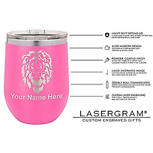 SkunkWerkz Wine Glass Tumbler, Princess Crown, Personalized Engraving Included (Pink)