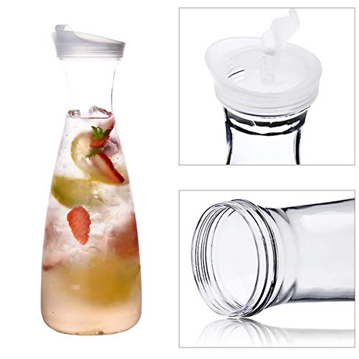 Carafes Pitchers With Lid,Clear Plastic Water Pitcher Or Beverage Drink Dispenser Jug For Cold Brew,Juice,Iced Tea, Coffee,Mimosa Bar（20 oz)