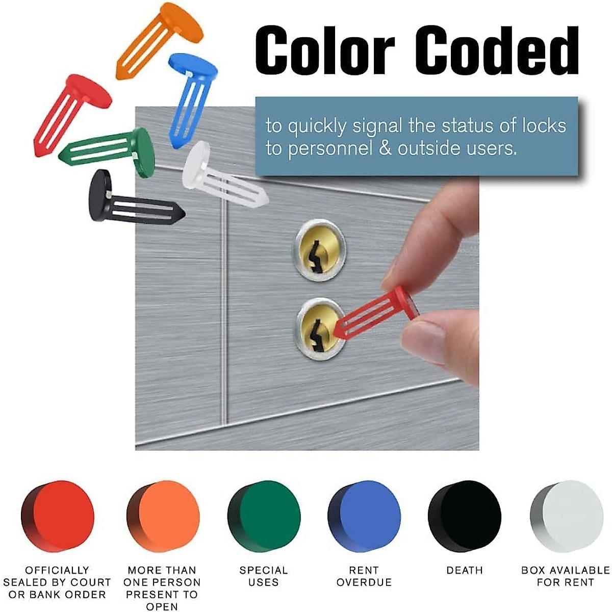 BankSupplies Keyhole Signals | Green - Special Uses Signal | Box of 25 | Non-Chip | Reusable & Long-Lasting | at-a-Glance Organization | Color Coded Plugs