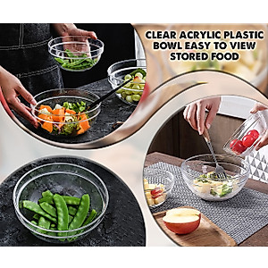 Salad Serving Bowl for Kitchens, Parties, Holidays, and Celebrations - Serving 9-inch Bowls - Reusable BPA free - 124 oz. Capacity, Set of 3