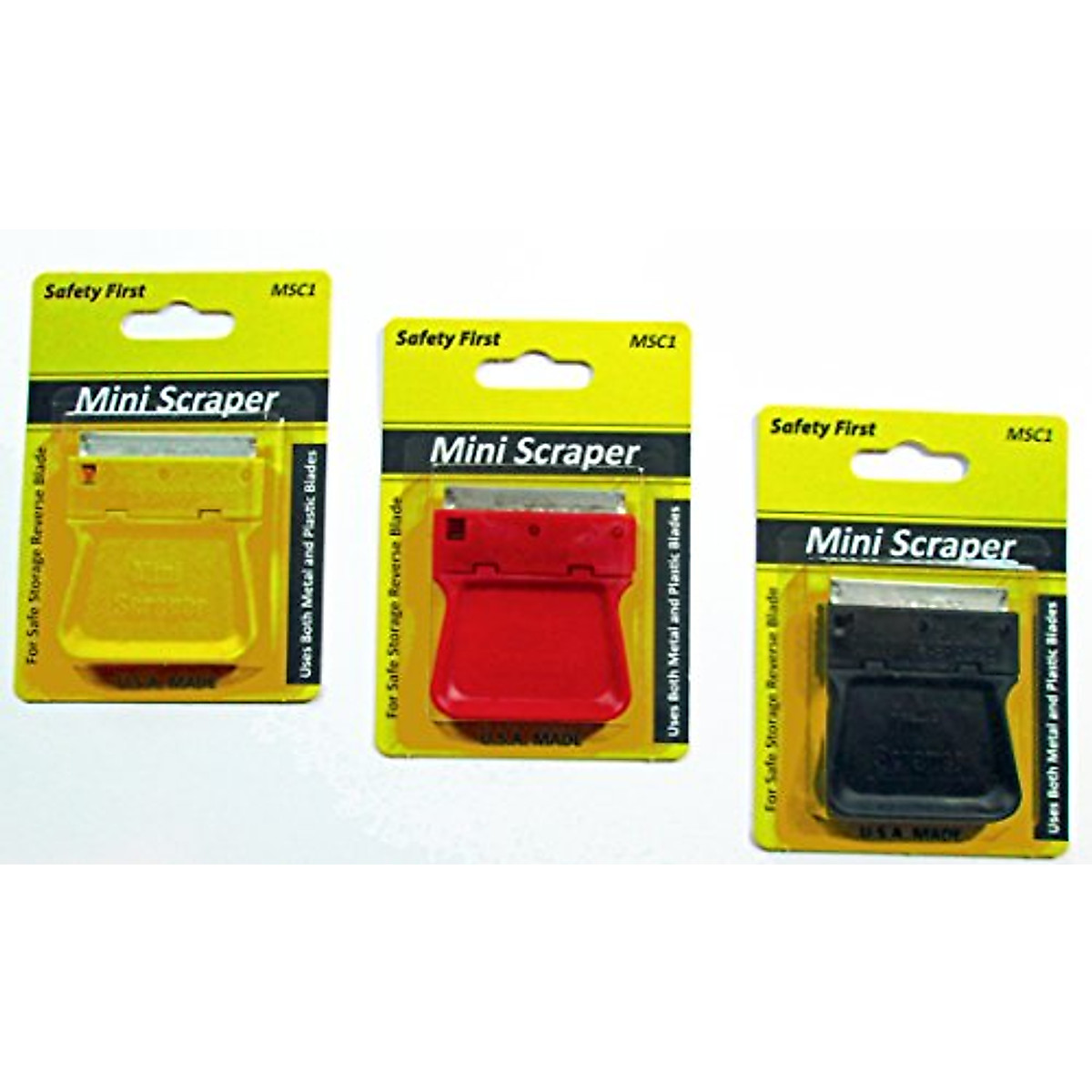 Mini Scrapers With Metal Blade Carded 2 Pack U.S. Made