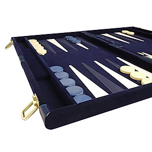 Middleton Games 15-inch Deluxe Backgammon Set - Blue