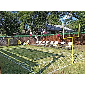 Football Party Banner | 8” Inch Tall X 25’ Feet Long | Football Banner Tape Decoration | Football Game Time, Party Zone Plastic Banner Tape | Football Party Tailgate Decorations | By Anapoliz