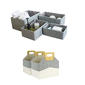 LA JOLIE MUSE Storage Baskets Set 4 for Bathroom and Magazine Rack Storage Basket