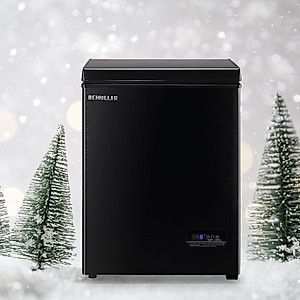 Chest Freezer 3.5 CU.FT DEMULLER Compact Deep Freezing Machine with Electronic Temperature Control (Accurate to 1 ℉) Freestanding Small Fridge Freezer with 2 Removable Storage Baskets Black