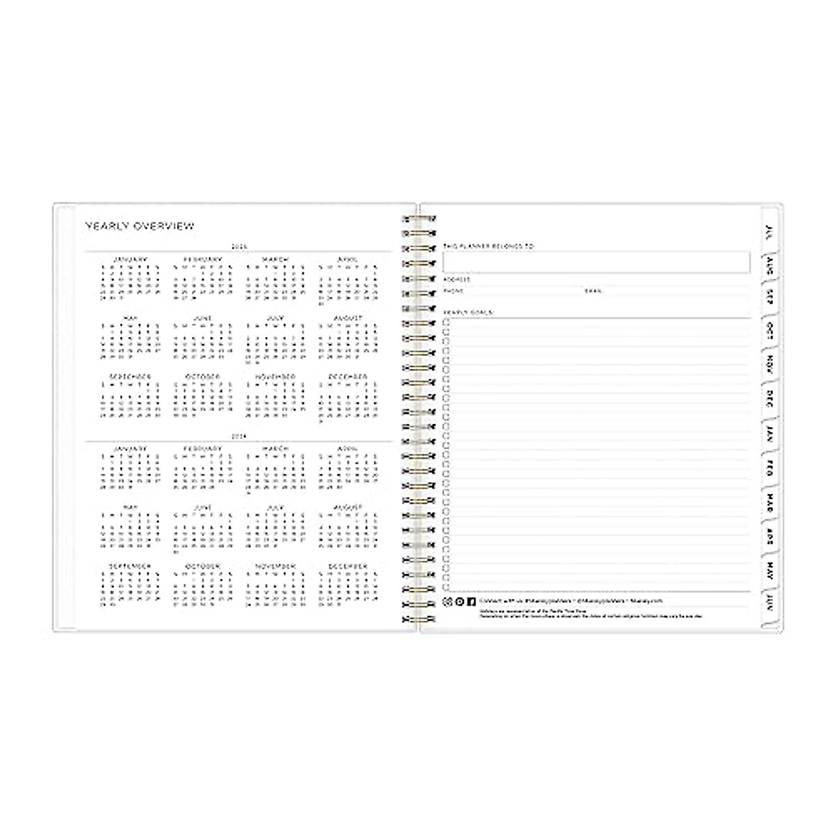 2023-2024 Blue Sky™ Weekly/Monthly Planning Calendar, 8" x 10", Moons Blush Frosted, July 2023 to June 2024, 144273