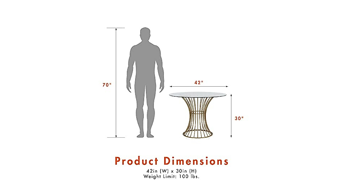 Westwood Glass Top Round Dining Table - Glam Your Space