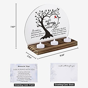 LESEN Sympathy Gifts for Loss of Mom Father Mother Loved One, in Memory of Loved One Gifts,Memorial Thoughtful Remembrance Gift,Acrylic Sign with LED Candle