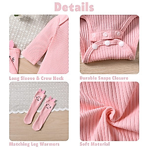 Aalizzwell 6-12 Months Infant Baby Girls First Easter Clothes Rabbit Bunny Ear Outfit Pink