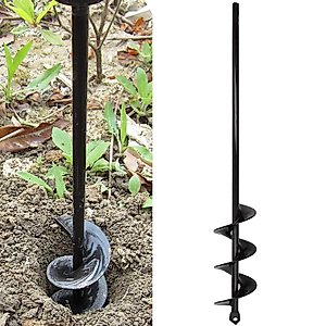 SYITCUN Auger Drill Bit for Planting 1.6"x16.5", Post Hole Auger for Planting Bulbs, Easy Post Hole Digger with Drill for 3/8”Hex Drive Drill
