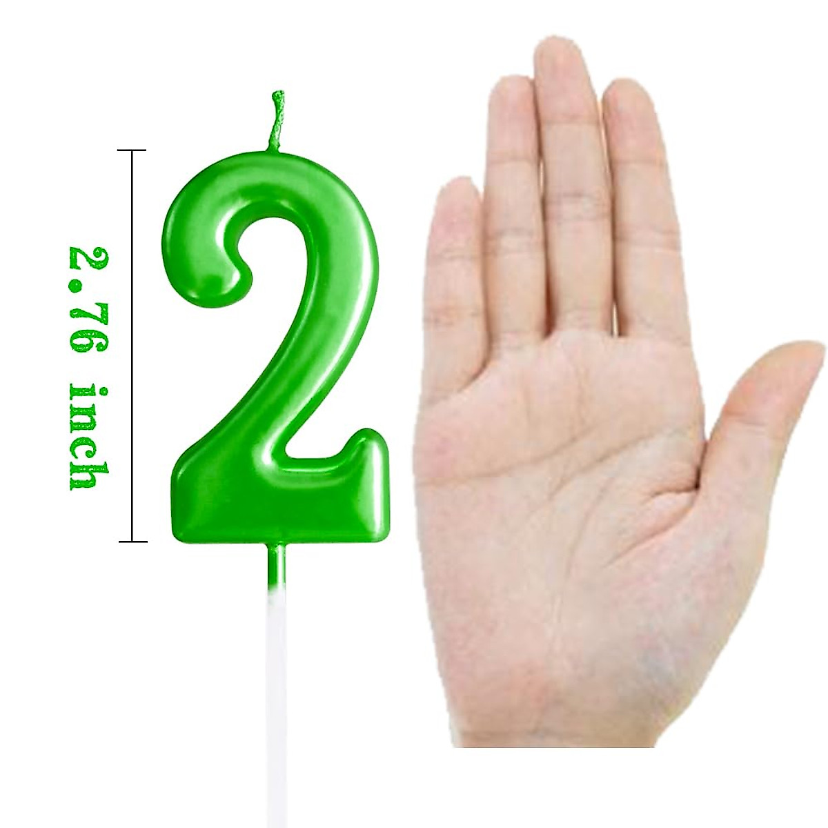 Green Birthday Candles 2 Candle 2nd Two Years Cake Bady Roman Numberal Cool Number Candle No 20 21 22 23 25 24 26 28 27 29