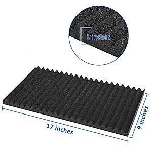 YoleShy Window Air Conditioner Side Panels Foam Panels for Window Air Conditioner, AC Units Window Kit 17 X 9 X 1 inch, Pack of 2, Black