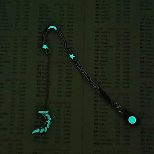 Gzrlyf Sun Moon and Stars Bookmark Glow in The Dark Bookmark Luminous Book Markers Metal Book Lover Gifts (Moon Luminous Bookmark)