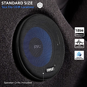 Pyle Two-Way Component Speaker System - One Pair 6.5" Two-Way Component Kit, Non-Fatiguing Butyl Rubber Surround, 360 Watts w/ 4 Ohm Impedance and 1" High-Temperature ASV Voice Coil - PL650CBL