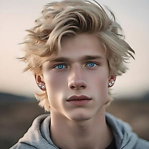 ADAIER 2 Pairs Stainless Steel Magnetic Stud Earrings for Men Women Non-piercing CZ Hypoallergenic 8MM (SE-21) (2 pairs 6mm silver)