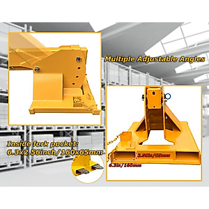 INTSUPERMAI Forklift Jib Boom Crane with 0-75° Adjustable Tilt Angle, 2 Ton/4400 LB Forklift Mobile Crane, Adjustable Forklift Crane Attachment with Truss Hoist Jib Boom Hook, Max 12.14ft/3.7m Length