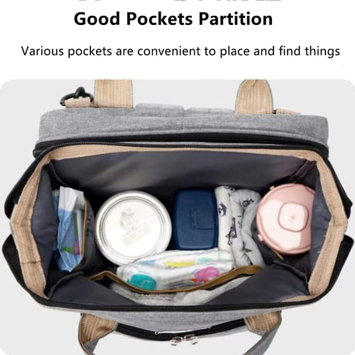 X W EI UNION Diaper Bag Backpack with Changing Station Changing Pad Baby Bag Backpack Nappy Bag Waterproof Large Capacity with USB Charging, Baby Registry Search,Newborn Essentials