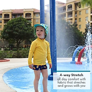SwimZip UPF 50+ Long Sleeve Rash Guard for Boys and Girls - Baby, Toddler, Kids Yellow