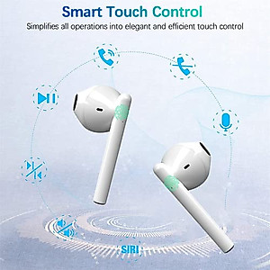 Wireless Earbuds,Super Fast Charge,Bluetooth 5.3 in-Ear Stereo Headphones with USB-C Charging Case, 30H Playtime,Built-in Mic for Clear Calls,Touch-Control,IPX6 Waterproof Resistant Design for Sports