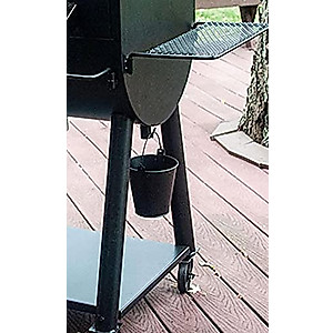 BBQ Pellet Smoker Grill Black Grease Drip Metal Bucket with 10 Pack Disposable Foil Liner for Traeger Grills Wood Pellet Models, for Camp Chef, for Louisiana, for Pit Boss Wood Pellet Grills