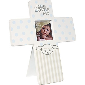 Precious Moments Precious Lamb Jesus Loves Me Cross Photo Frame Boy 163455