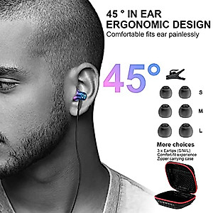 TITACUTE Wired Earbuds 3.5mm Jack Magnetic In-ear Earphone Stereo Canceling Headphone with Microphone for iPhone iPad Samsung A14 A13 A03s S10e S10 Motorola One 5G Ace Moto G Play Power Stylus Android