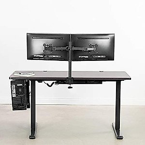 VIVO Electric Height Adjustable 60 x 24 inch Stand Up Desk, Espresso Solid One-Piece Table Top, Black Frame, Standing Workstation with Elegant Touch Screen Controller, DESK-KIT-2E6E