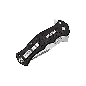Cold Steel Crawford Model 1 3.5" 4034SS Clip Point Blade 4.875" Black Zy-Ex Handle Tactical Folding Knife, Boxed