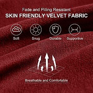 Wellsin Chair Cushions for Dining Chairs 4 Pack, Memory Foam Seat Cushions for Kitchen Chairs, 17"x16"x1.5" Kitchen Chair Cushions with Ties,Red