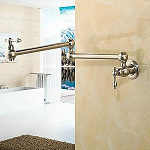 Kitchen Taps Faucet Nickel Brush Rotated Bathtub Sink Mixer Tap Color Kitchen Sink Swivel Wall Mount Pot Filler Faucet