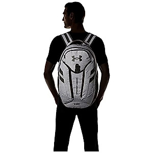 Under Armour Adult Hustle Pro Backpack , Pitch Gray Medium Heather (012)/Black , One Size Fits All