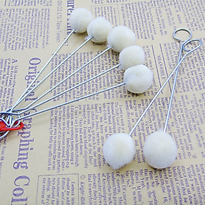 100 Packs Wool Daubers Ball Brush Leather Dye Tool with Metal Handle for DIY Crafts Projects