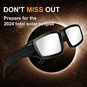 Keyaluo Solar Eclipse Glasses AAS Approved 2024 - ISO 12312-2:2015(E) & CE Certified, 3 Pack Durable Plastic Eclipse Glasses for Direct Sun Viewing