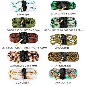 Gogoku 2Pack Bore Rope Brush Gun Cleaner Cleaning Snakes, Barrel Snake Rifle Shotgun for .223 & .308/7.62mm(2PS Combo)