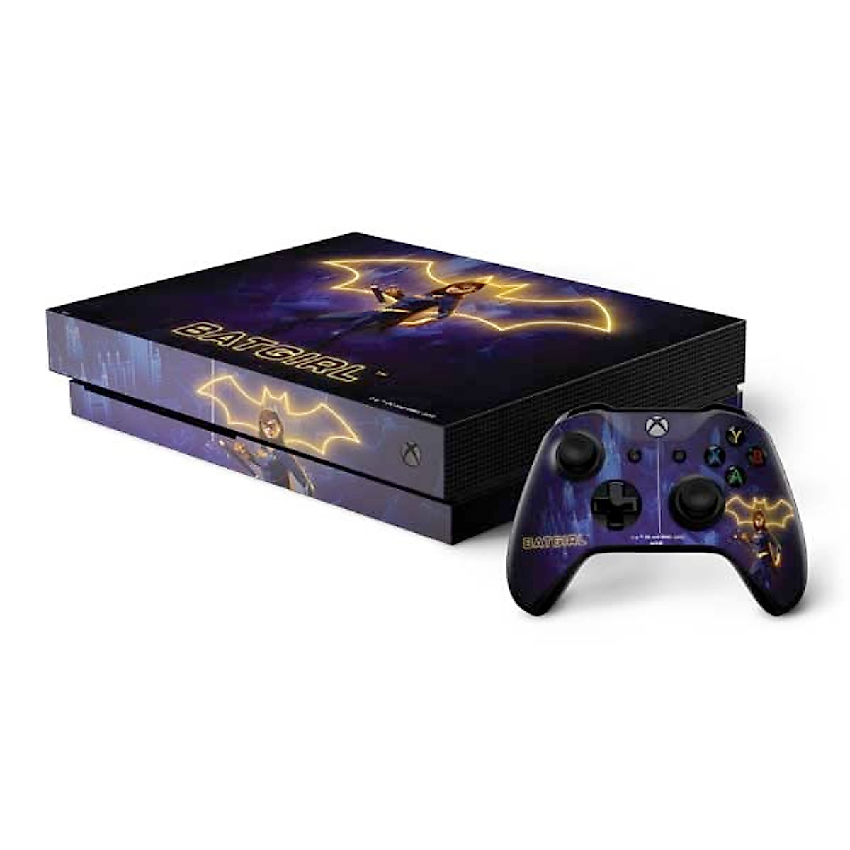 Skinit Decal Gaming Skin Compatible with Xbox One X Console and Controller Bundle - Officially Licensed Warner Bros Batgirl Gotham Knights Design