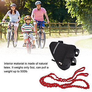 HERCHR Kids Bike Tow Rope, Bicycle Bungee Attachment Rope Pull Strap Traction Leash Trailer with Storage Bag for Family Outdoor Riding(Red)