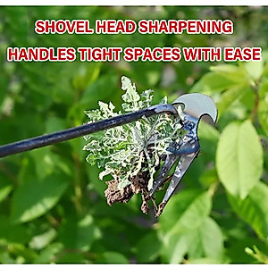 New Weeding Artifact Uprooting Weeding Tool, 4 Teeth Dual Purpose Weeder Tool, Hand Weeder Tool for Garden Yard Farm Weed Removal (Wood-14.5inch)