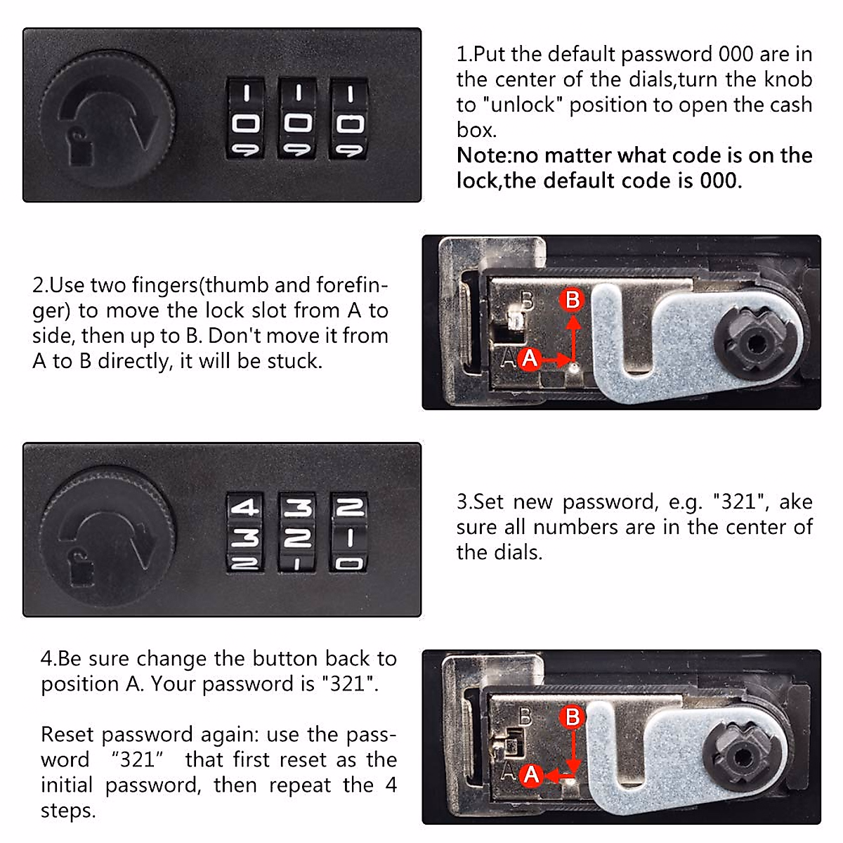 KYODOLED Locking Wall Mount Mailbox, Mail Boxes with Combination Lock for Outside, Security Drop Box with Code,12.4H x 8.54L x 3.35W Inches, White